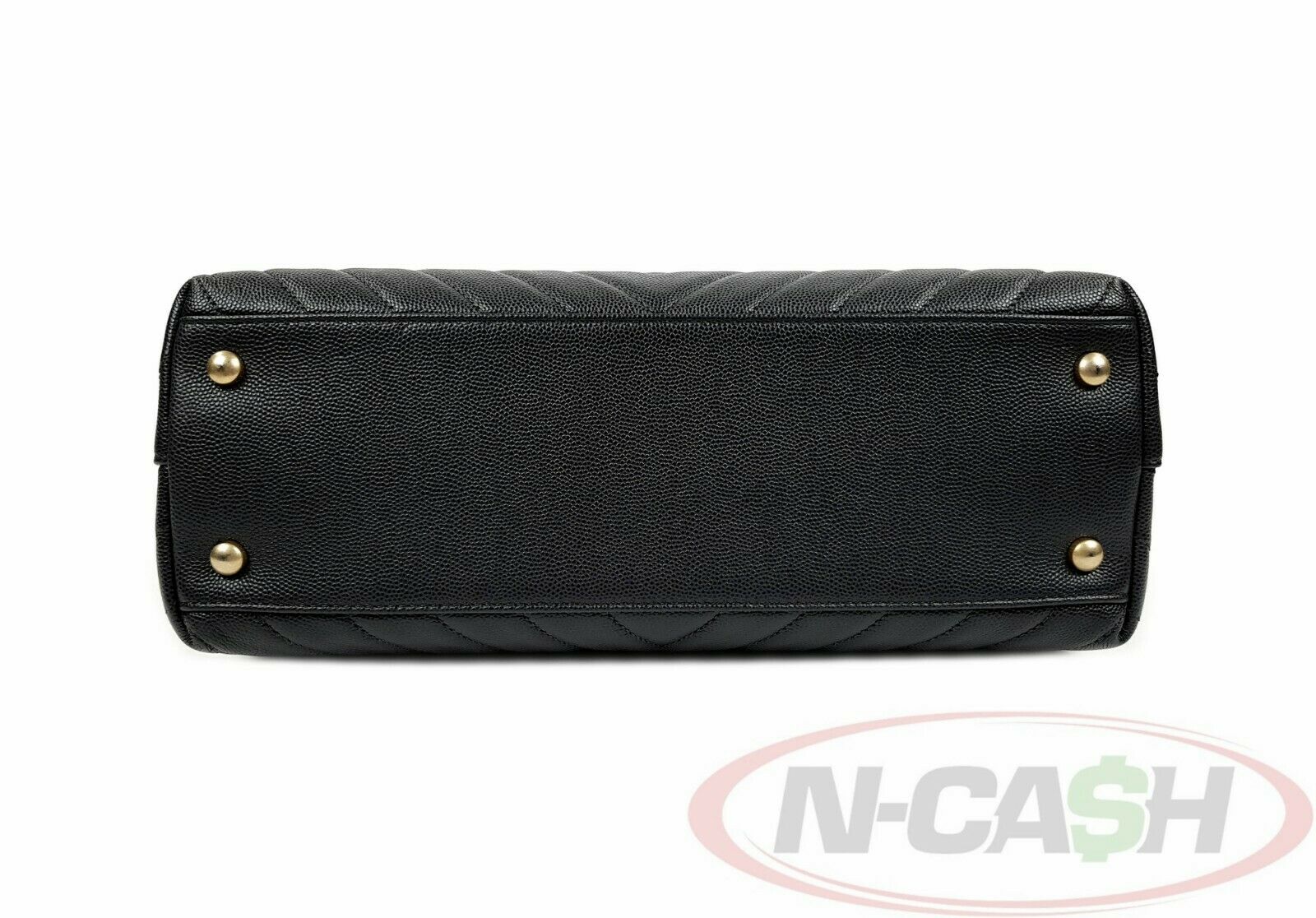 Chanel Dark Grey Caviar Leather Small Coco Handle GHW Bag | N-Cash