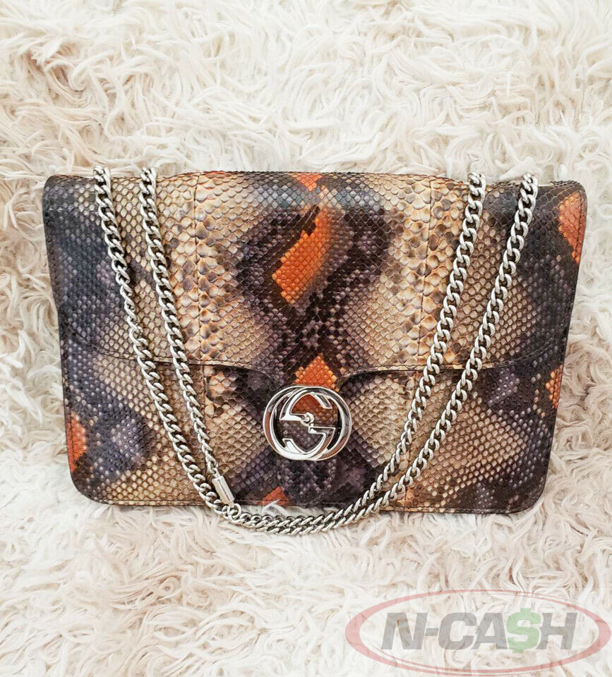 GUCCI Interlocking GG Grey Multicolor Python Bag | N-Cash