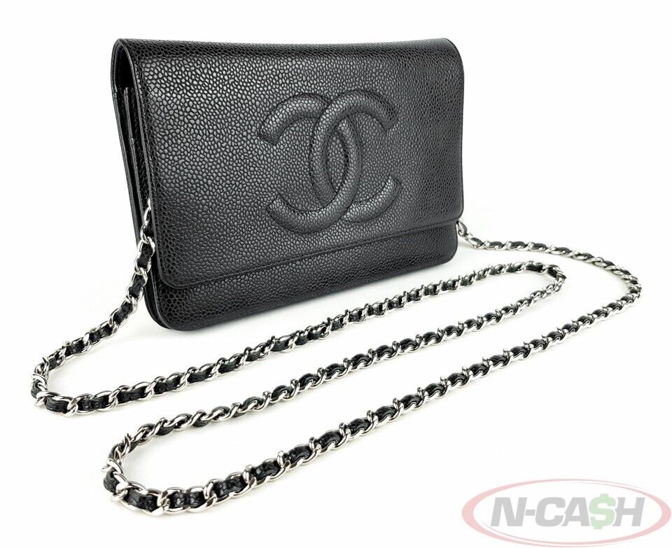Chanel Black Caviar Timeless WOC Wallet on Chain Bag | N-Cash
