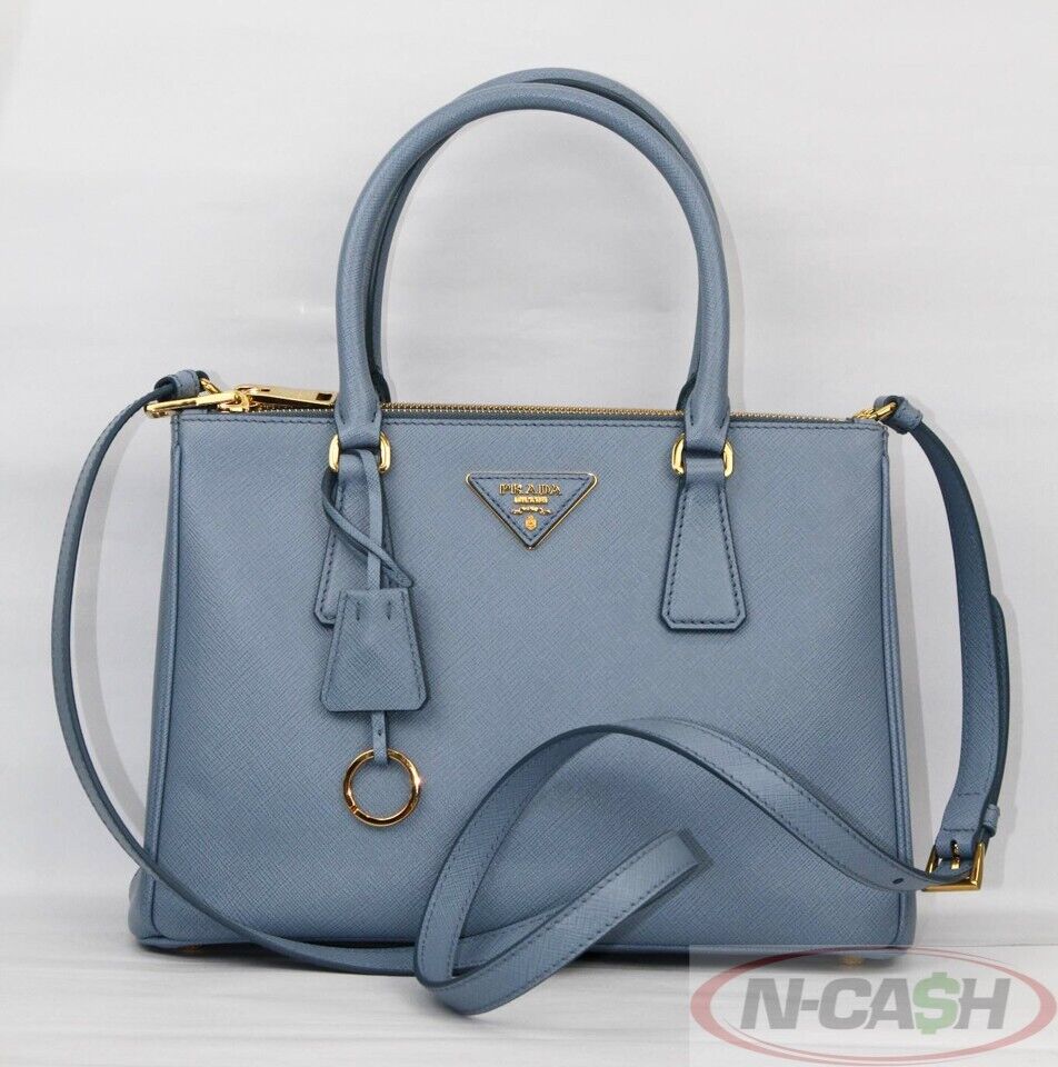 Prada Light Blue Saffiano Lux Small Galleria Bag | N-CashN-Cash