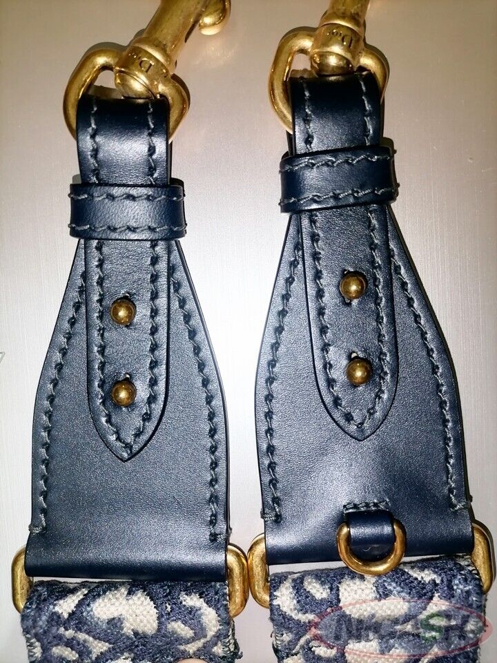 Dior Blue Oblique Embroidery Canvas Strap | N-Cash