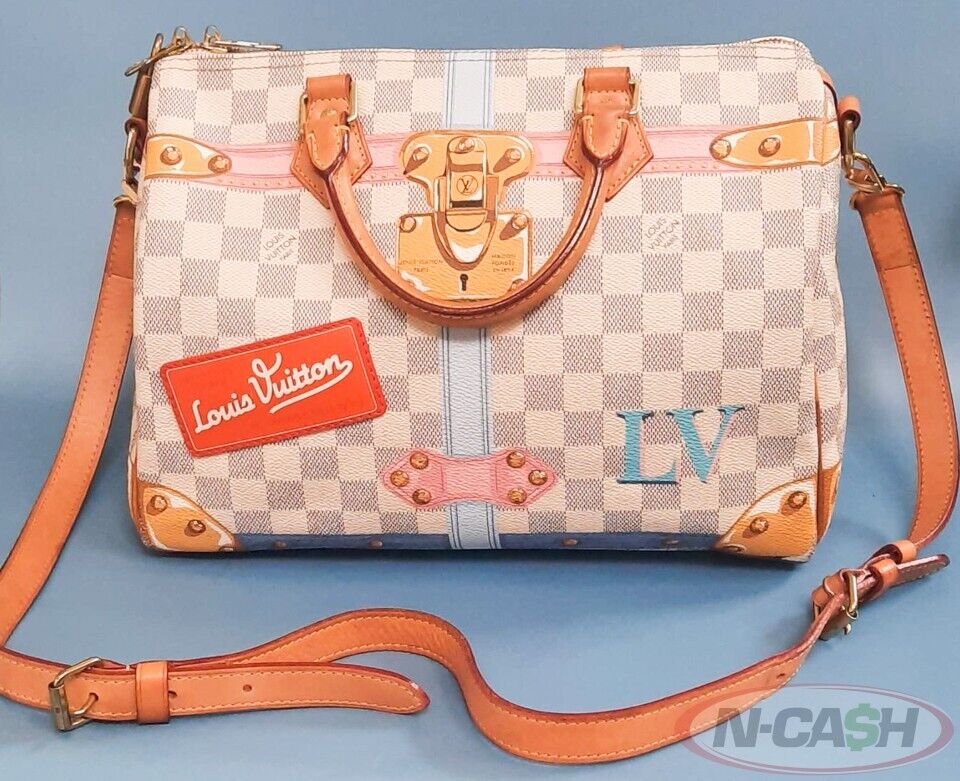 Louis Vuitton Speedy 30 Band. Summer Trunks Damier Azur Bag | N-Cash
