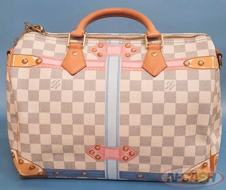 Louis Vuitton Speedy 30 Band. Summer Trunks Damier Azur Bag | N-Cash