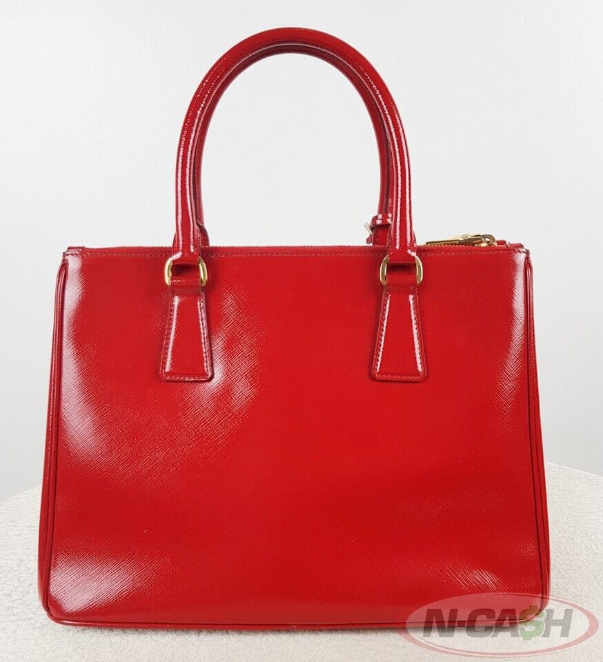 Prada Red Patent Saffiano Lux Leather Cargo Pocket Bag | N-Cash