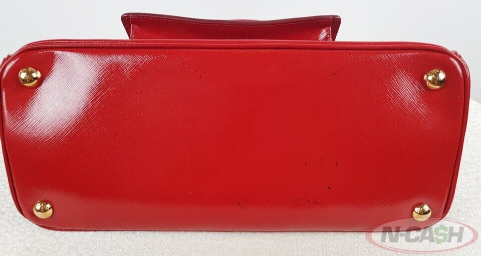 Prada Red Patent Saffiano Lux Leather Cargo Pocket Bag | N-Cash