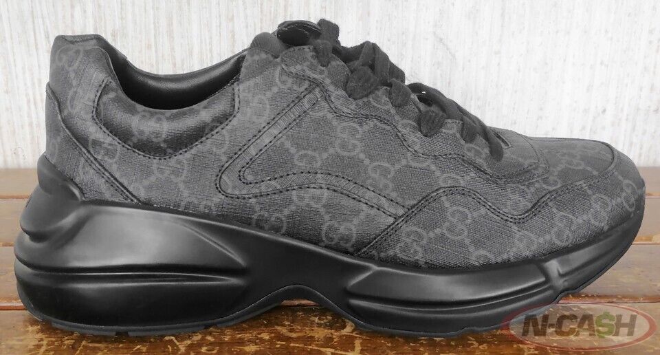Gucci Men’s Black GG Supreme Canvas Rython Sneakers | N-Cash